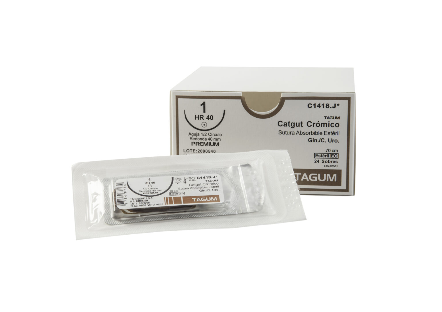 Sutura Absorbible Catgut Crómico - TAGUM
